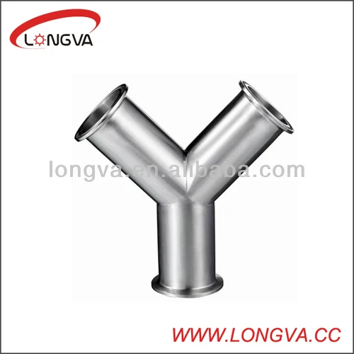 Sanitary Stainless Steel Pipe Fitting Y-Type Tee by LONGVA