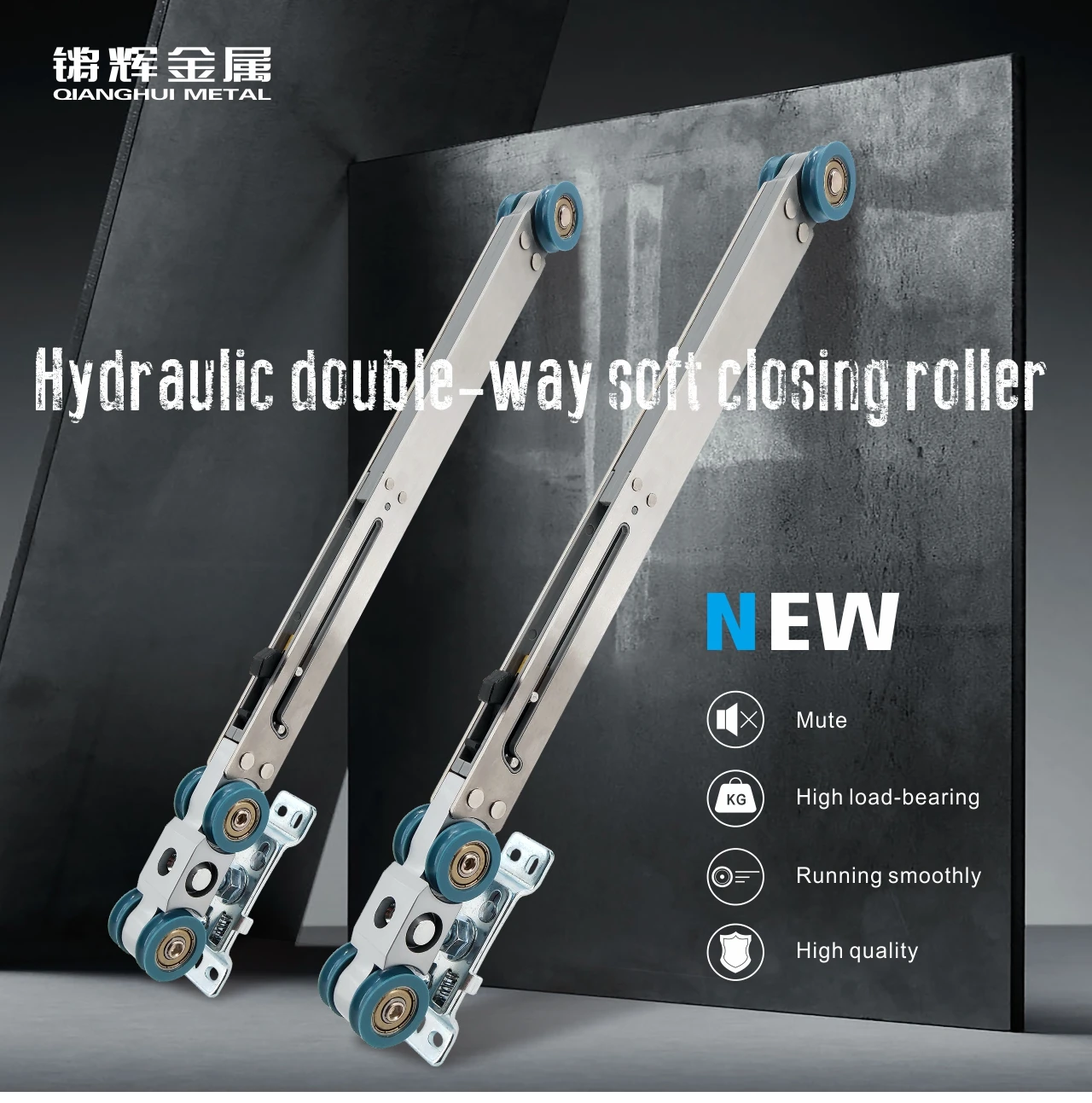 Stainless Steel Double Doors Damper - Soft Closing Roller