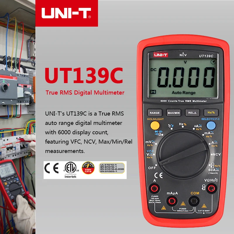 UNI-T UT139C Digital Multimeter - True RMS & Auto Range