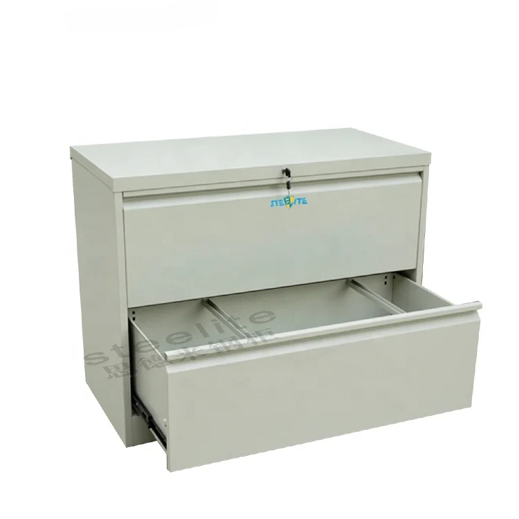 Horizontal Metal 2 Drawer Filing Cabinet - Durable Office Furniture ...