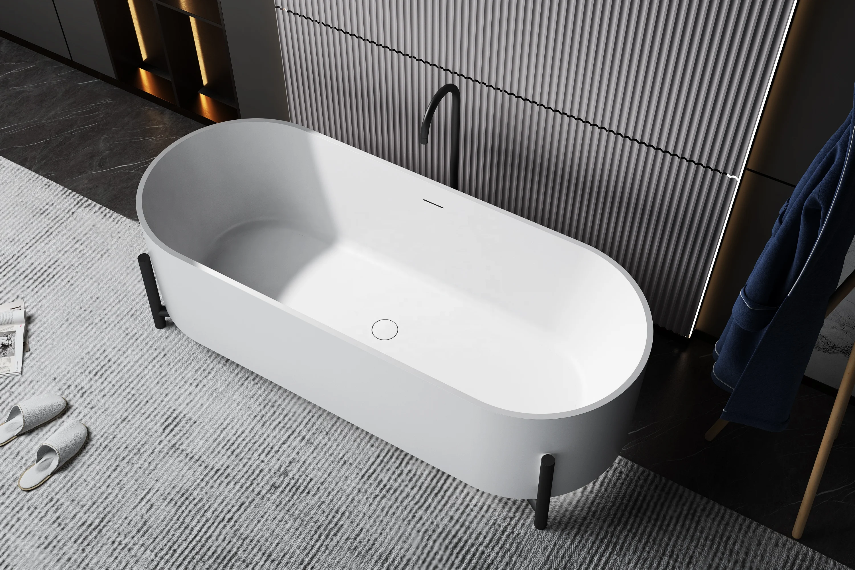 Solid Surface Luxury White Freestanding Acrylic Bathtub For Adults ...