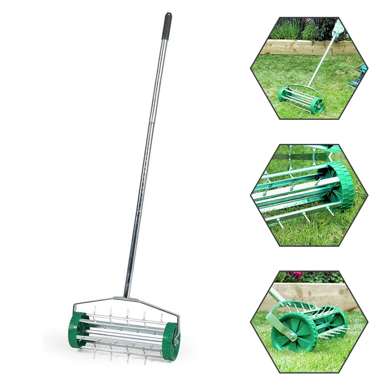 Garden Lawn Aerator Spike Soil Roller Gardening Tool Grass Rolling ...