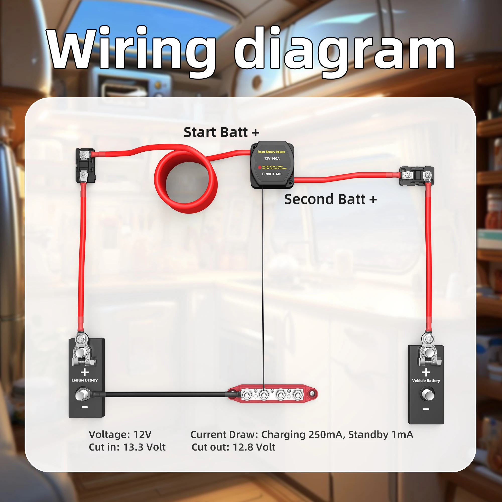 ASW-A401 Smart Dual Battery Isolator Kit 12V Auto Battery Disconnect ...
