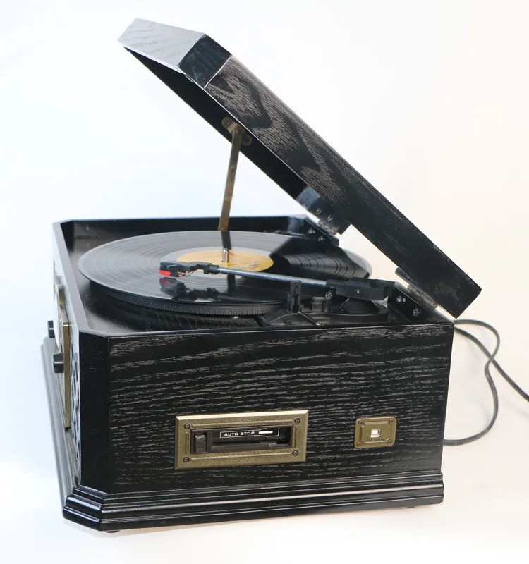 Portable Radio Vinyl Gramophone Record Player with Bt /usb/FM AM ...