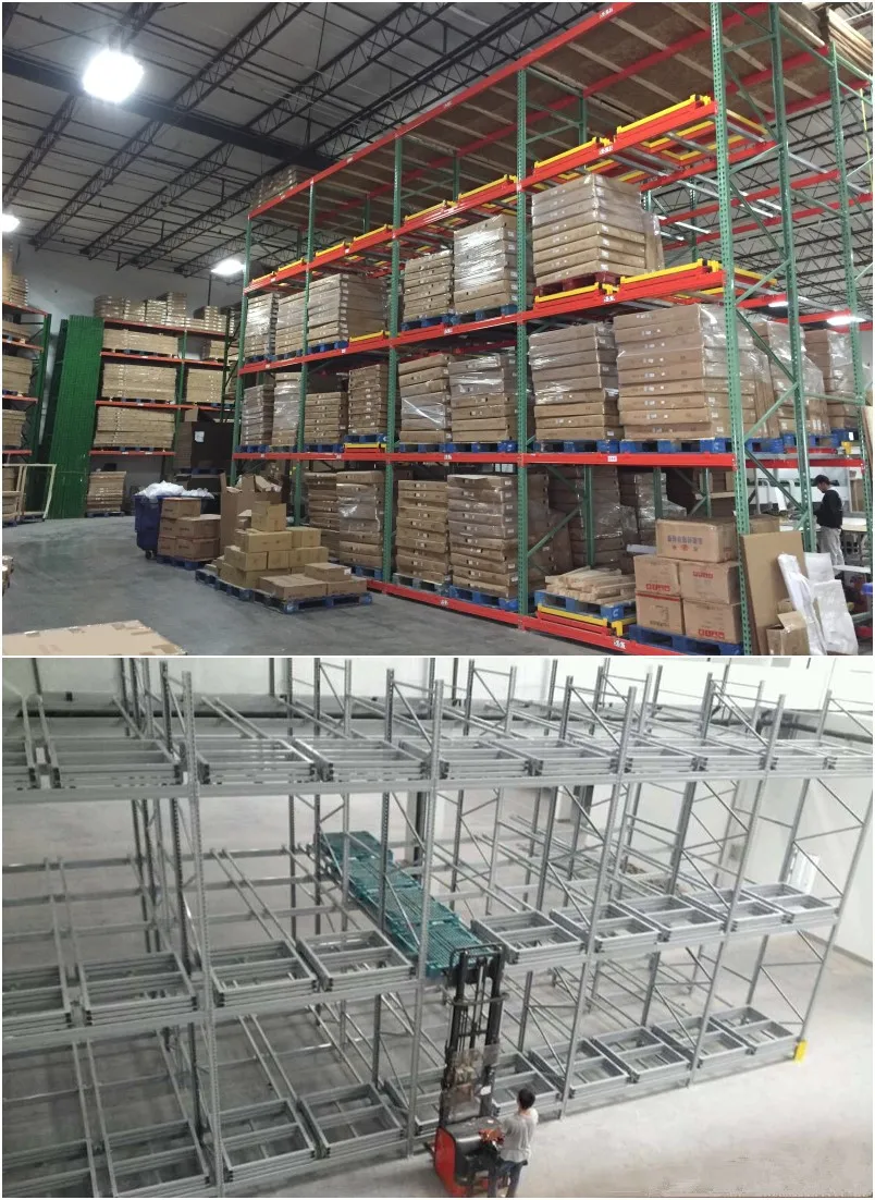 Push Back Racking System High Density Warehouse Storage Heavy Duty ...