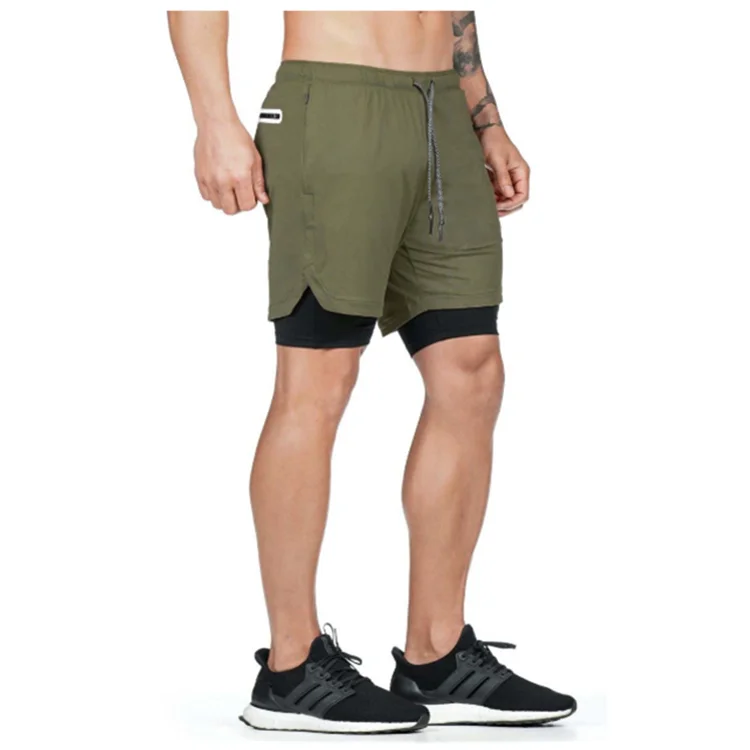 Men's 2 In 1 Shorts Workout Running Training Gym 7" Short With Towel ...