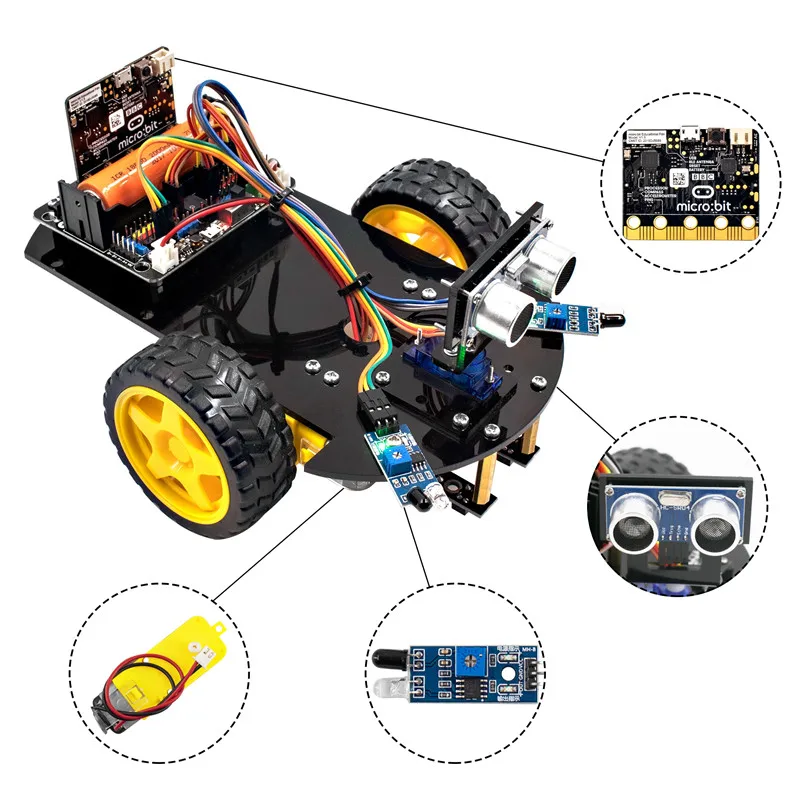 Lafvin-mini Robot Inteligente Para Coche,Microbit,Con Placa Principal ...