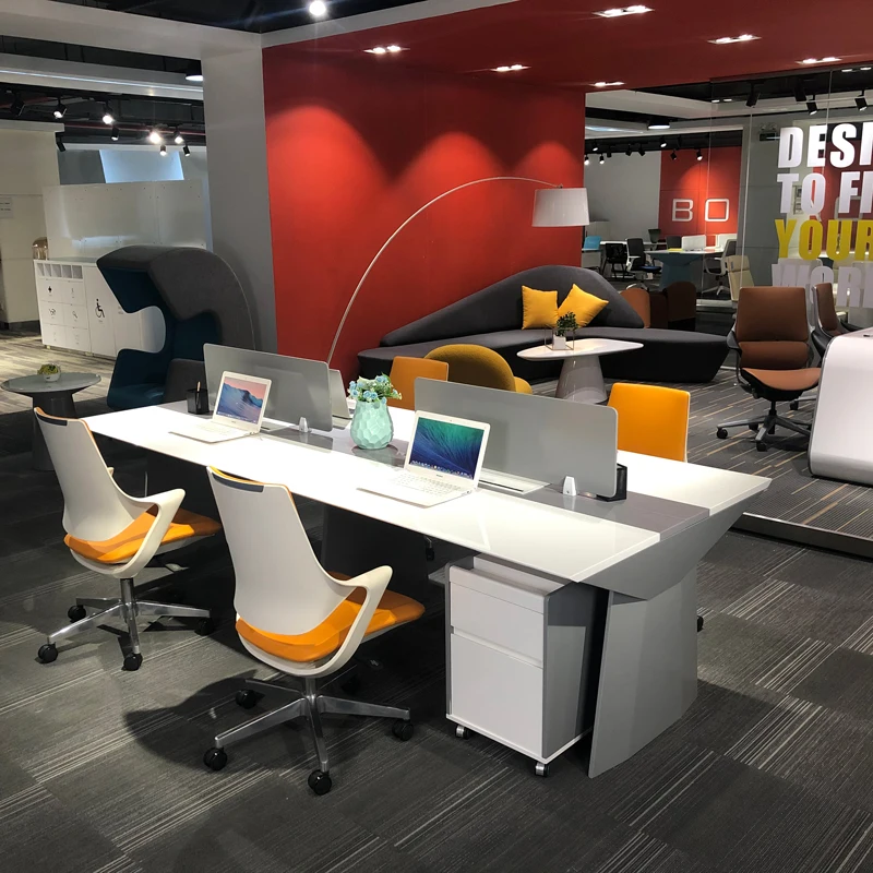 2024 Latest Office Desk Screen Workstation for 4 Person Office ...