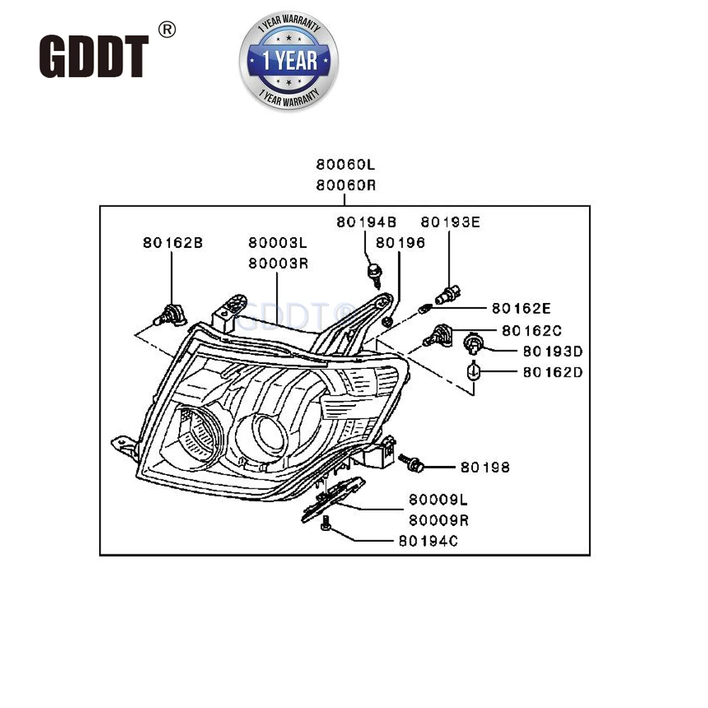 HID Headlight for Pajero V97 V93 V98 V87 Xenon Lamp HP for Montero