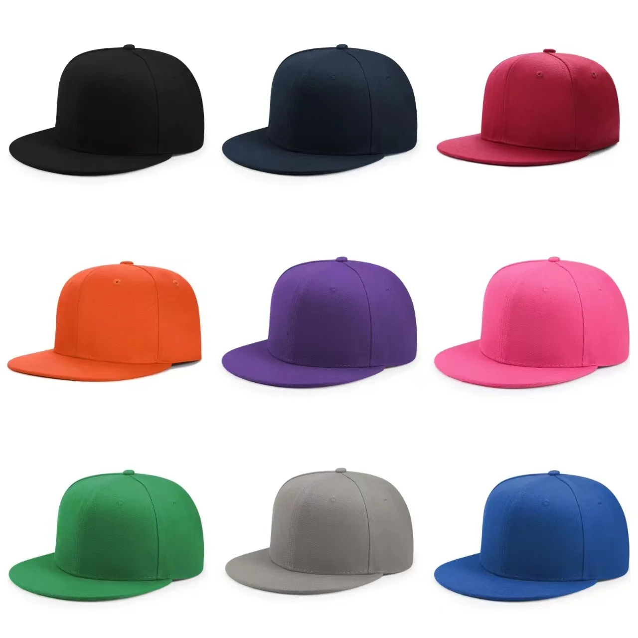 Fast Delivery Solid Color Baseball Cap Blank Brim Hip-Hop Snapback Hats ...