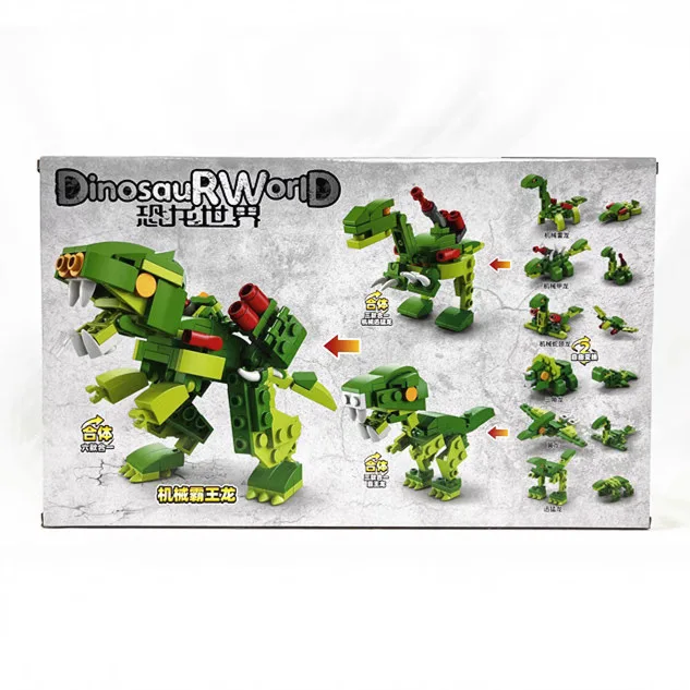 6 1 Dinosaurs Building Block Set - Assemble a T-Rex DIY Puzzle