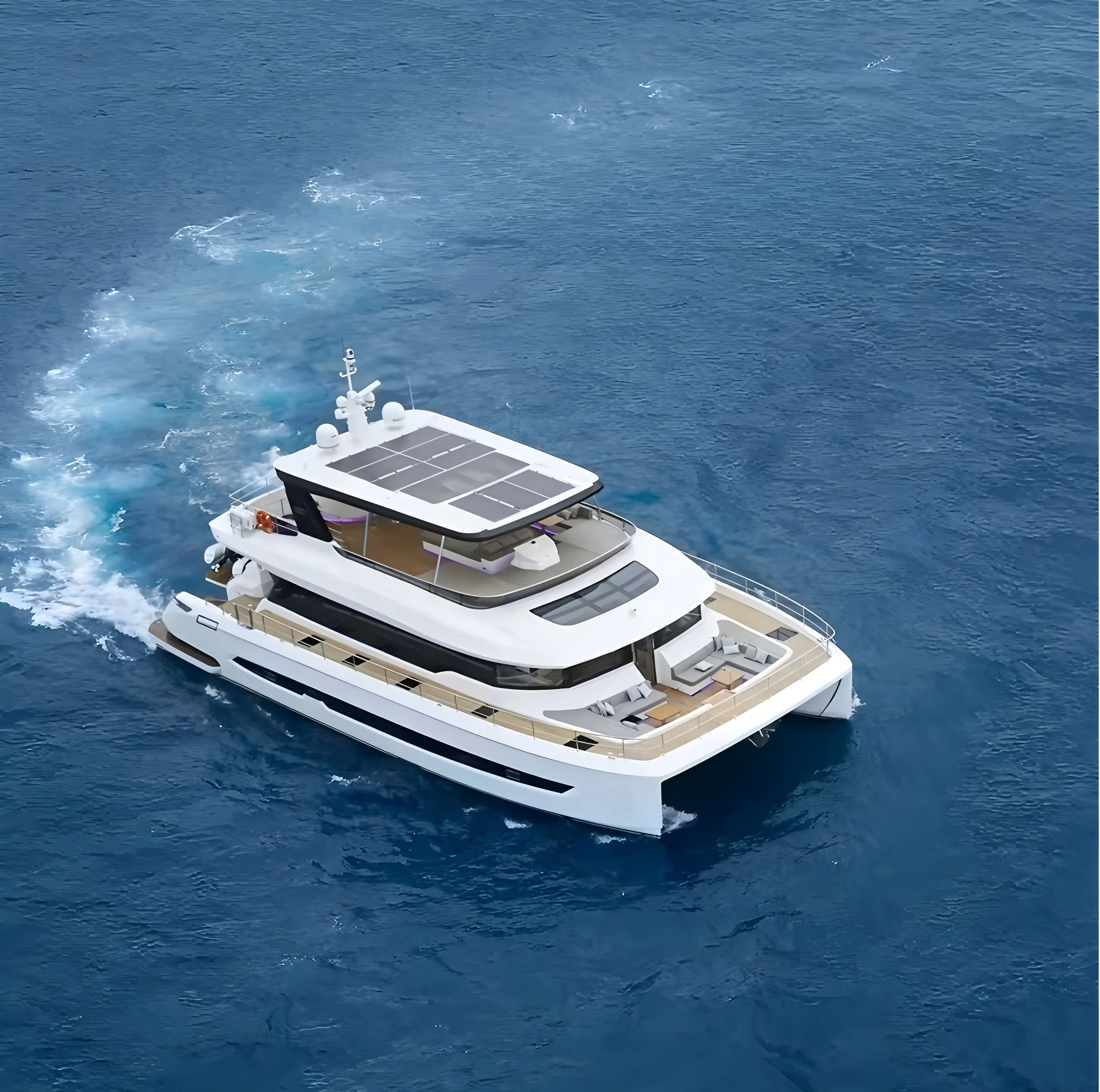 Super-Luxury Vista 75 Fiberglass Catamaran Yacht Inboard Engine ...