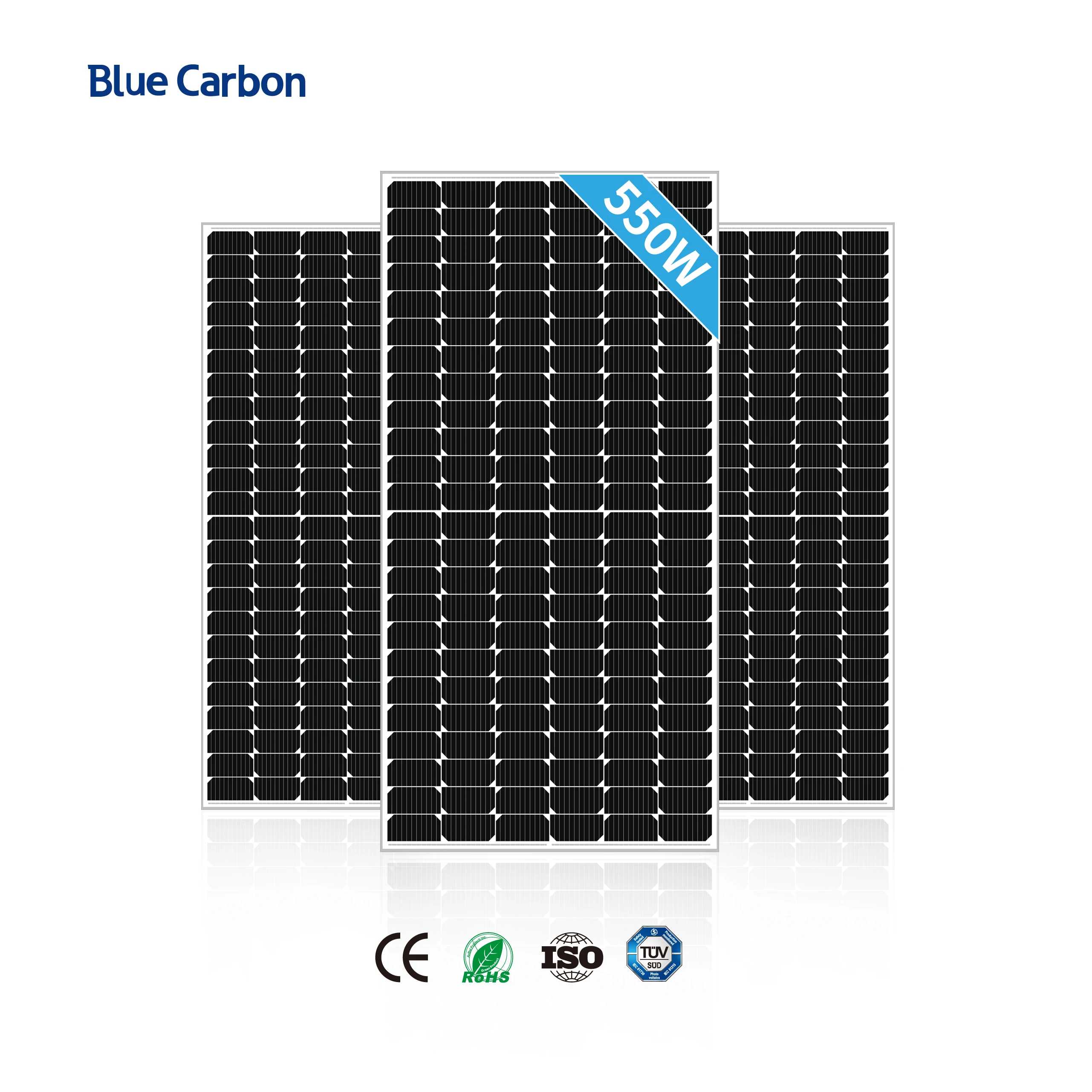 Blue Carbon 550W Monocrystalline Solar Panel - 25 Years Warranty