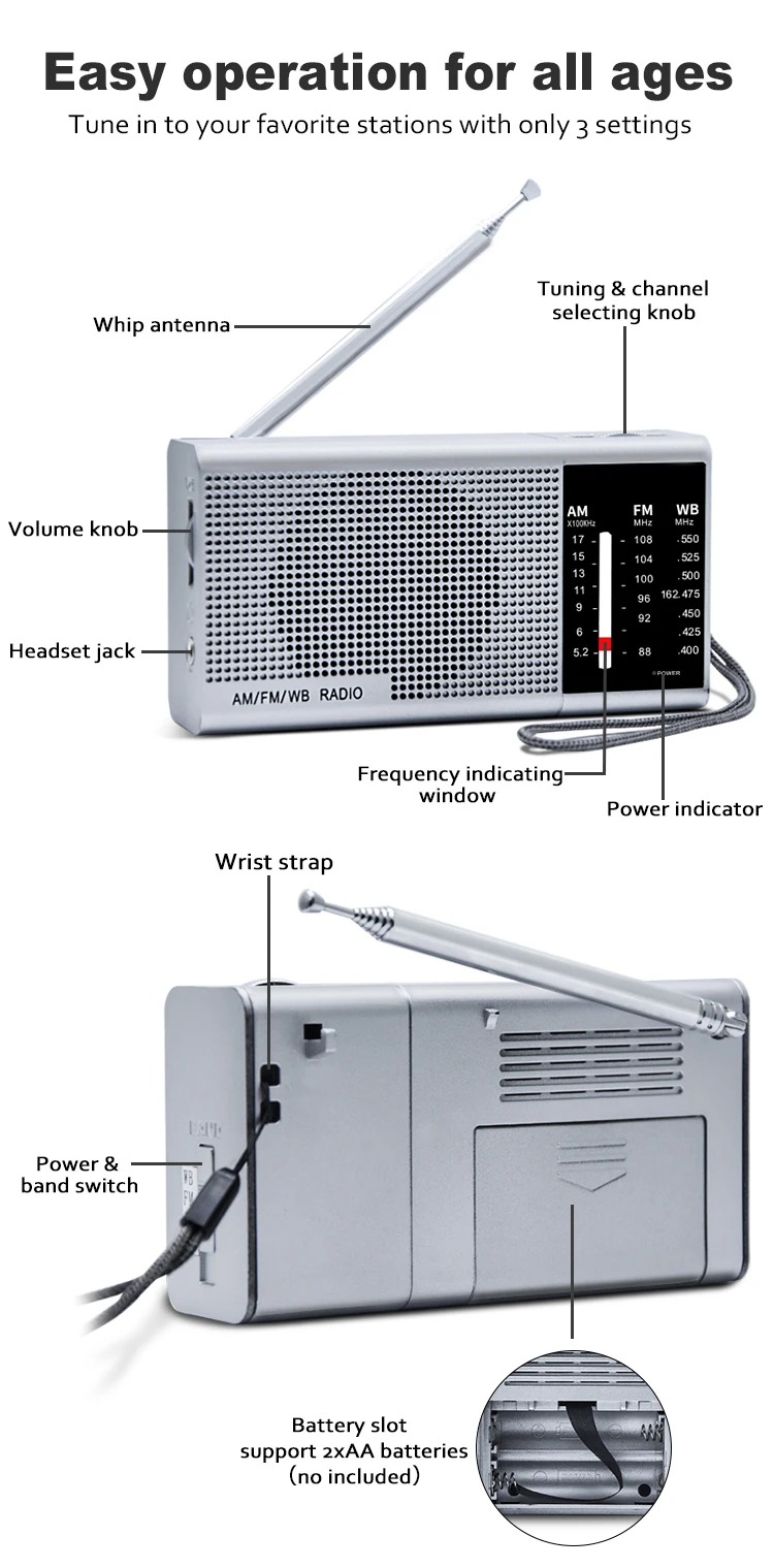 Silver Portable Radio Am Fm Digital Portable Radio In Japan - Buy ...