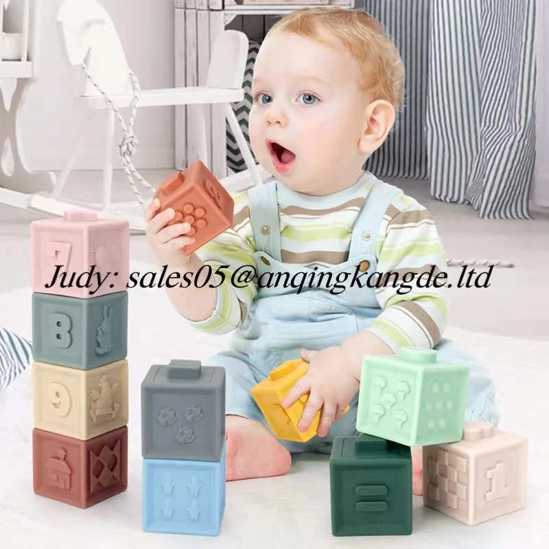 Eco-friendly Building Blocks Baby Toys Teether Toy Educational Squeeze ...