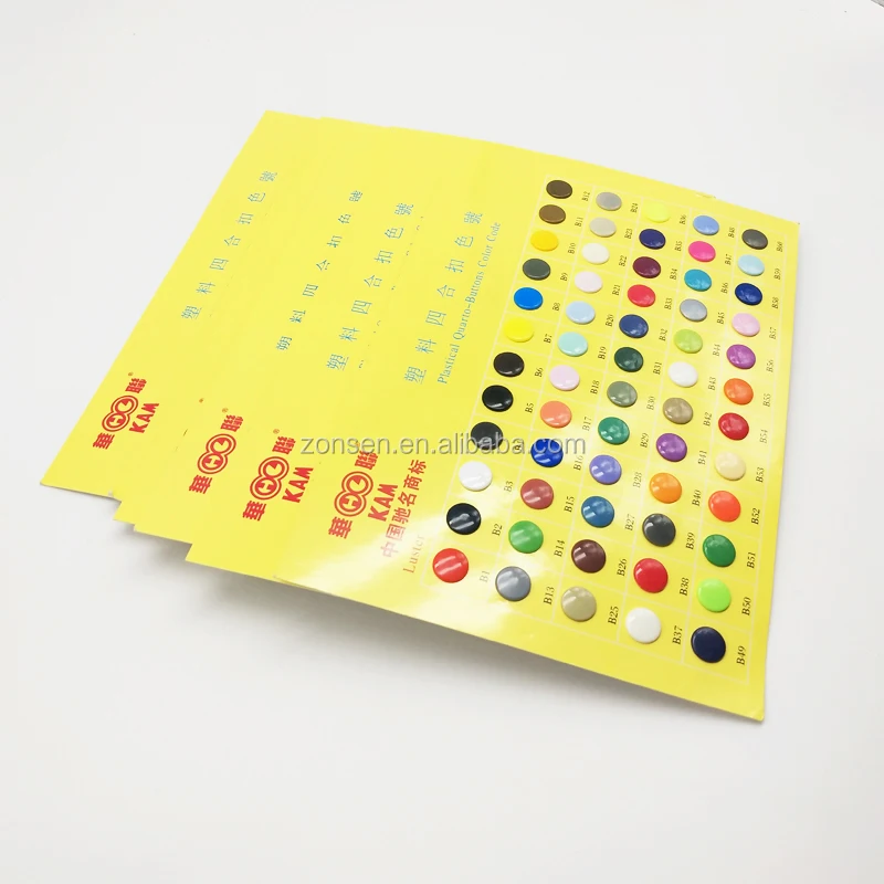 Wholesale Color Chart For Kam Snap Button Color Chart Sheet For Kam ...
