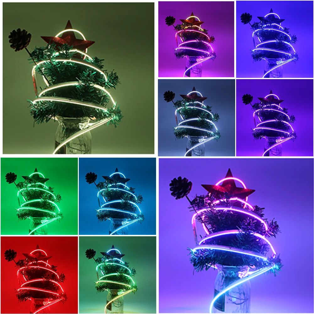 24V Side Emitting COB Light Strip Flexible Illusory Color Free Spot LED ...