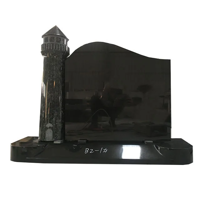 Personalized Absolute Black Granite Memorial Headstone