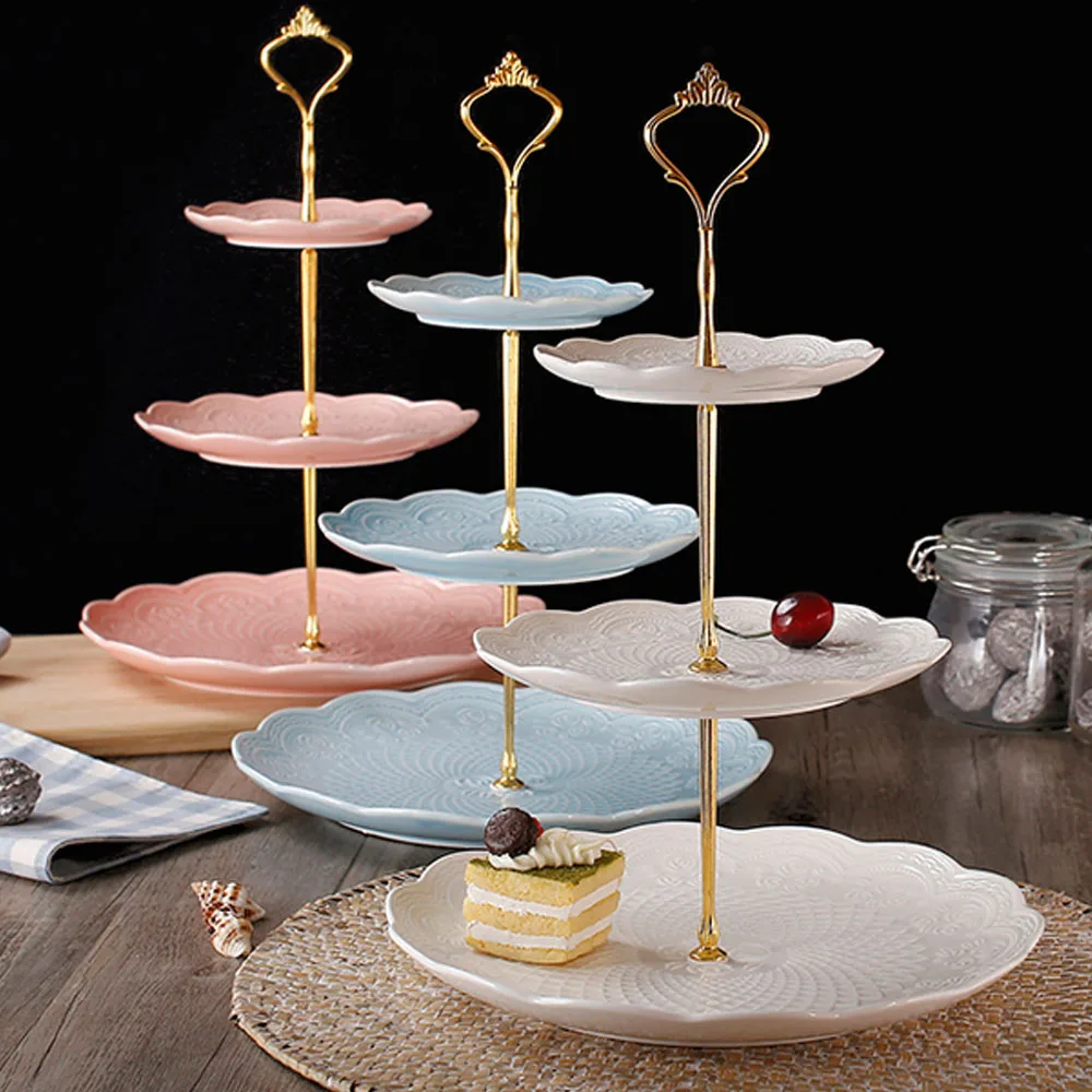 Lovely Round 2/3 Tier Metal Rotating Wedding Cake Stand
