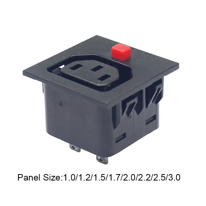 IEC 320 C13 Panel Mount Female Connector - Locking Socket for PDU