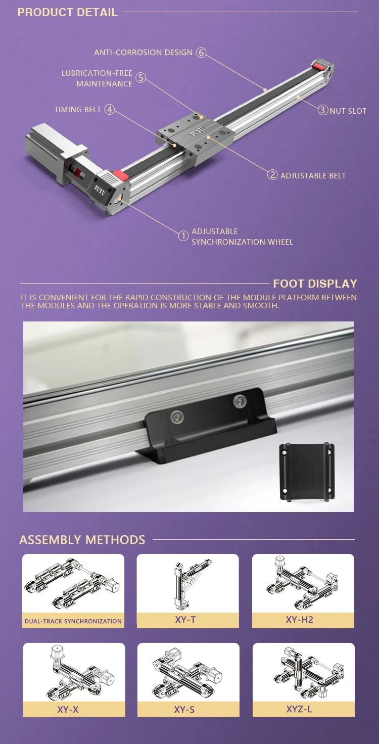 High Speed Double-Axis Guide Rail Belt Driven Actuator