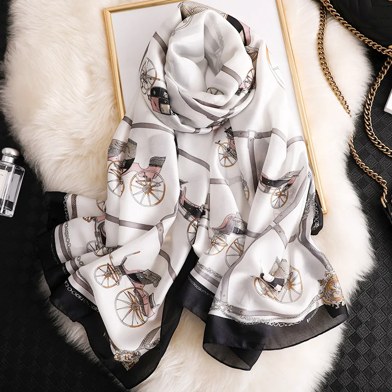 Luxury Jingpin Silk Scarf - Colorful Print Design, Soft Silk Scarves ...