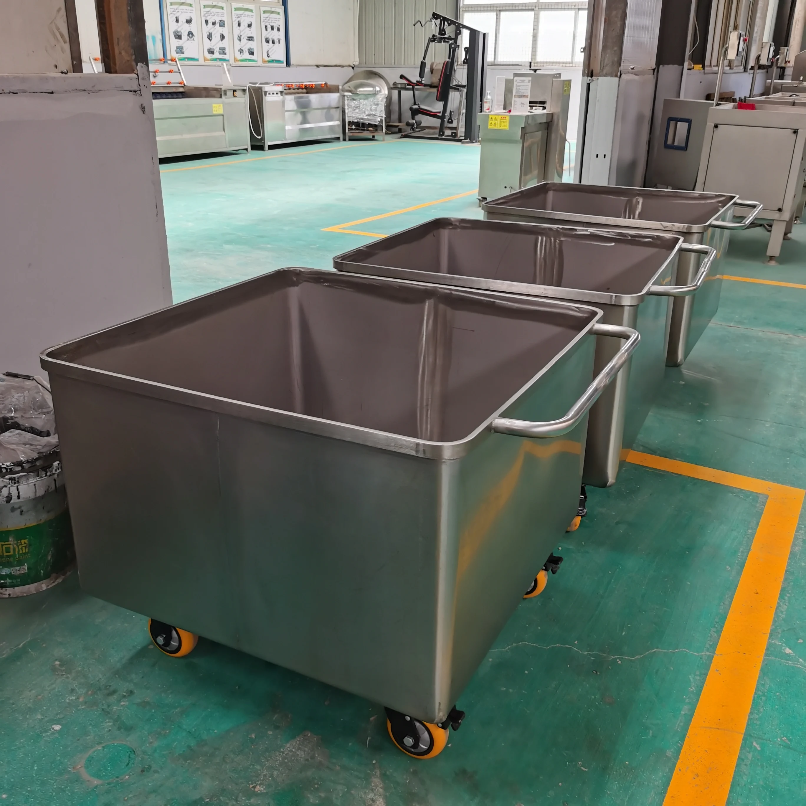 200l Meat Bins Meat Trolley Bin Food Meat Bucket Trolley Cart