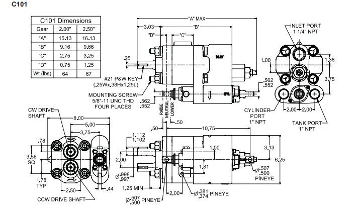 Parker/commercial G101 Gear Pump G101 Oil Pump G101 Hydraulic Pump C102 ...