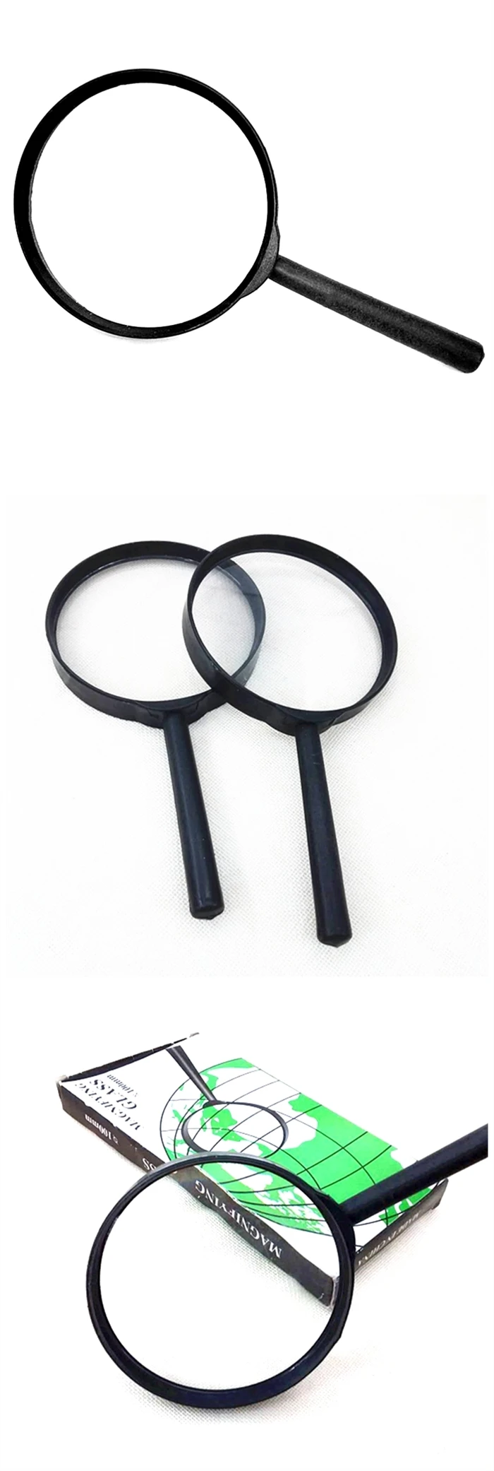 Led Dual Light Magnifier Handheld Reading Magnifier Glass With 3 Led ...