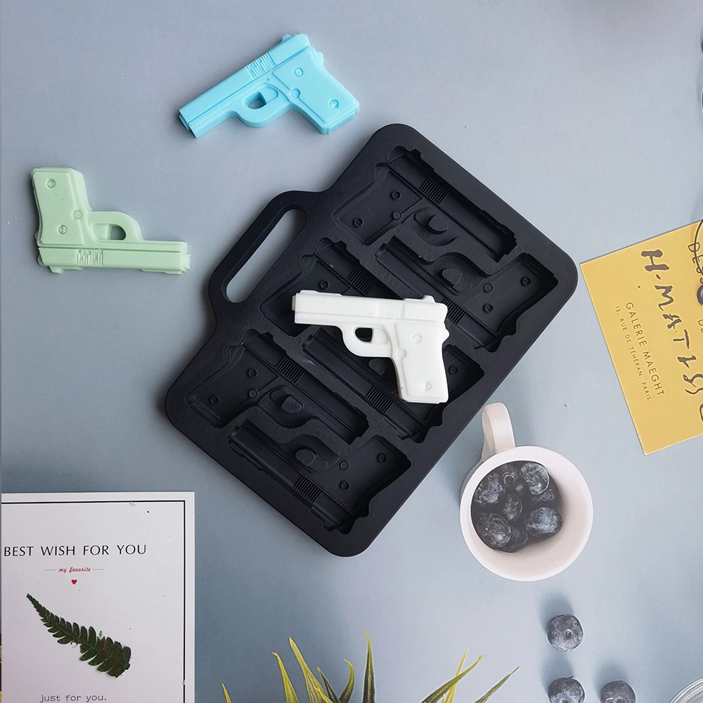 Pistol Silicone Molds 6 Cavities Mini Gun Type Chocolate Fudge Jello ...