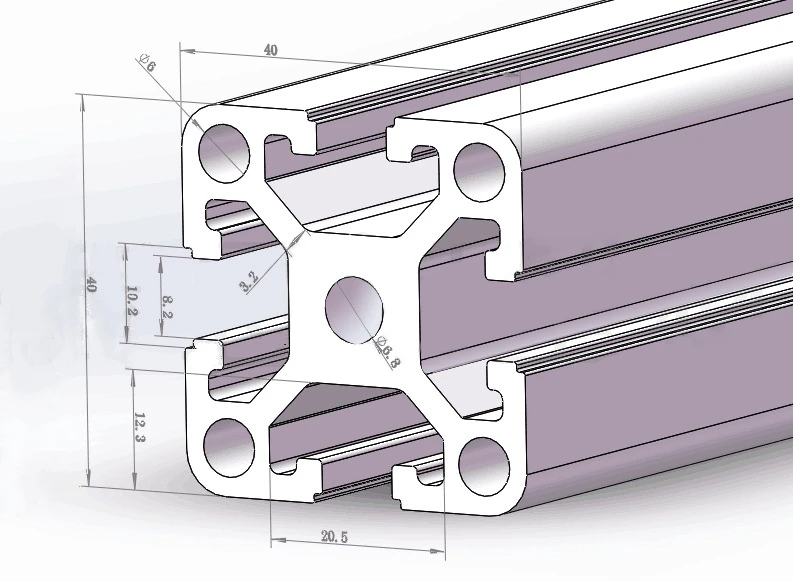 4040 T Slot Extrusion Custom Aluminum Profile 40x40 Extrusion - Buy ...
