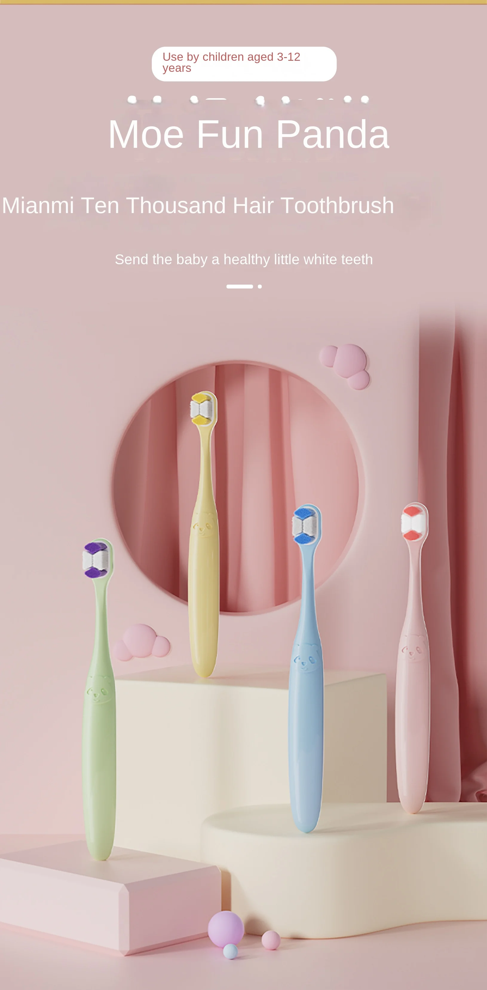 WISDOM C570 Cartoon Handle Soft Bristle Baby Teething Toothbrush for ...