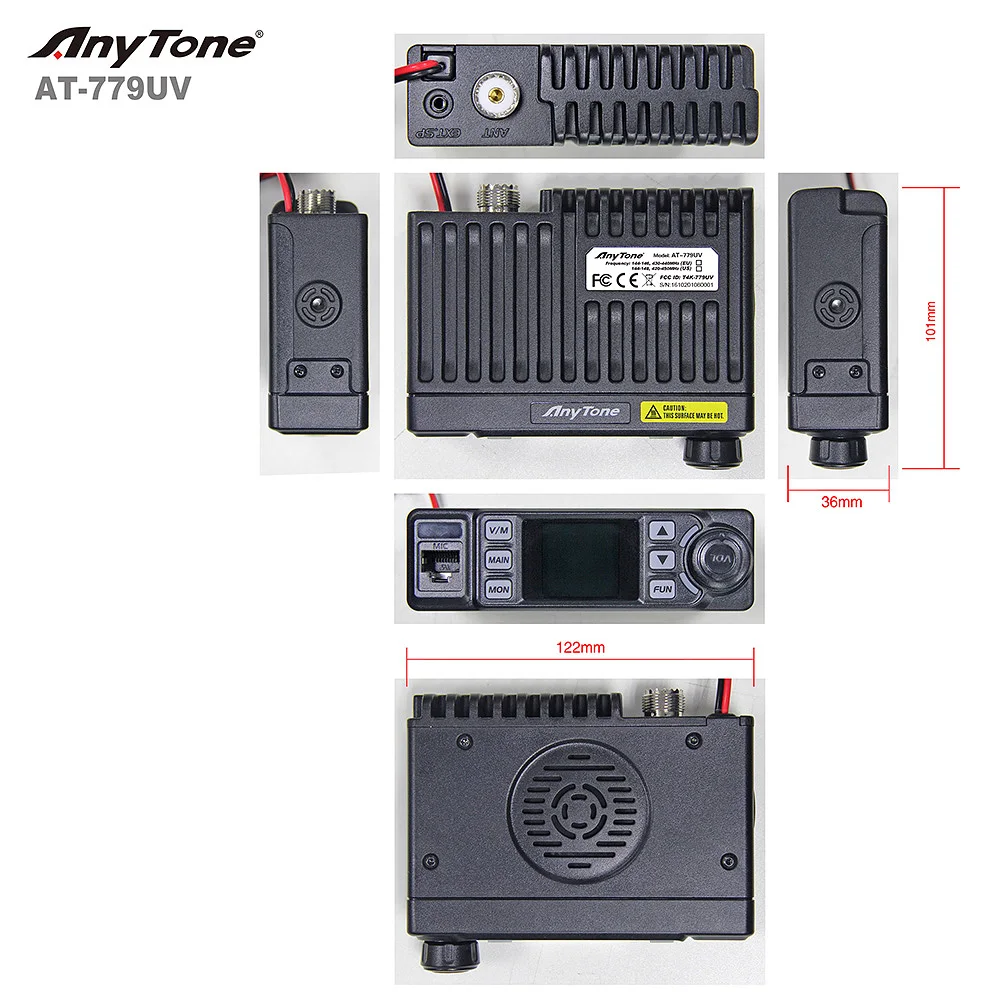 Anytone At-779uv 136-174/400-480mhz 20w双频收发器移动无线电业余 - Buy Gmrs移动收音机移动汽车 ...