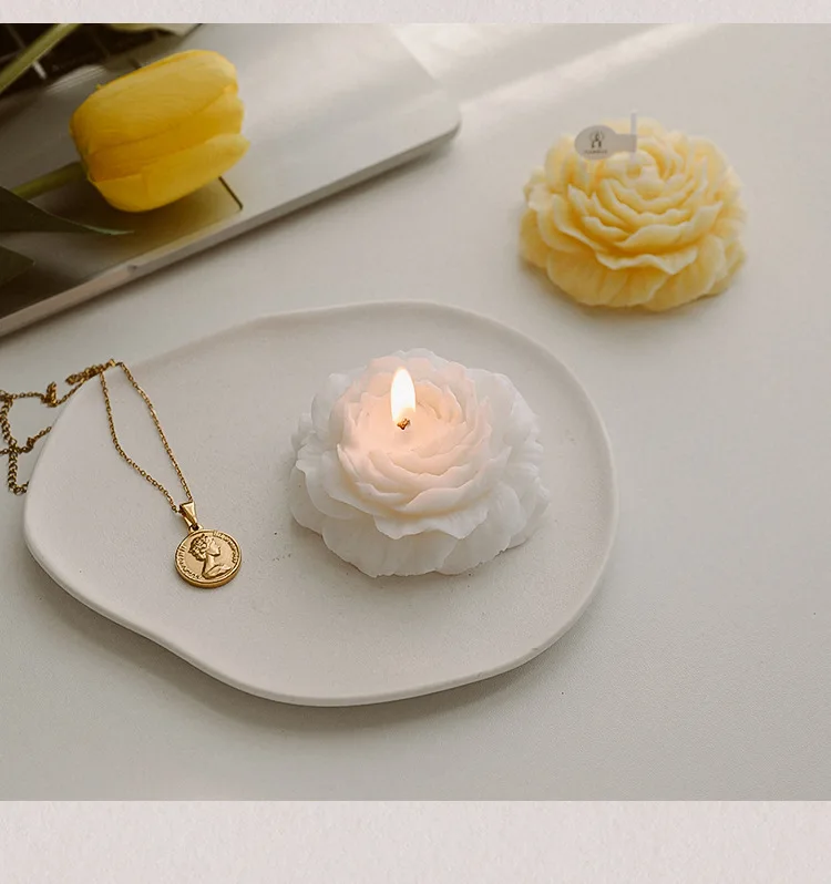Handmade Peony Shaped Scented Candle - Perfect for Weddings