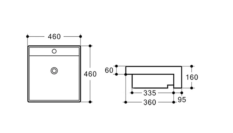 Modern Counter Semi Recessed Hand Wash Art Ceramic Basin Bathroom - Buy ...