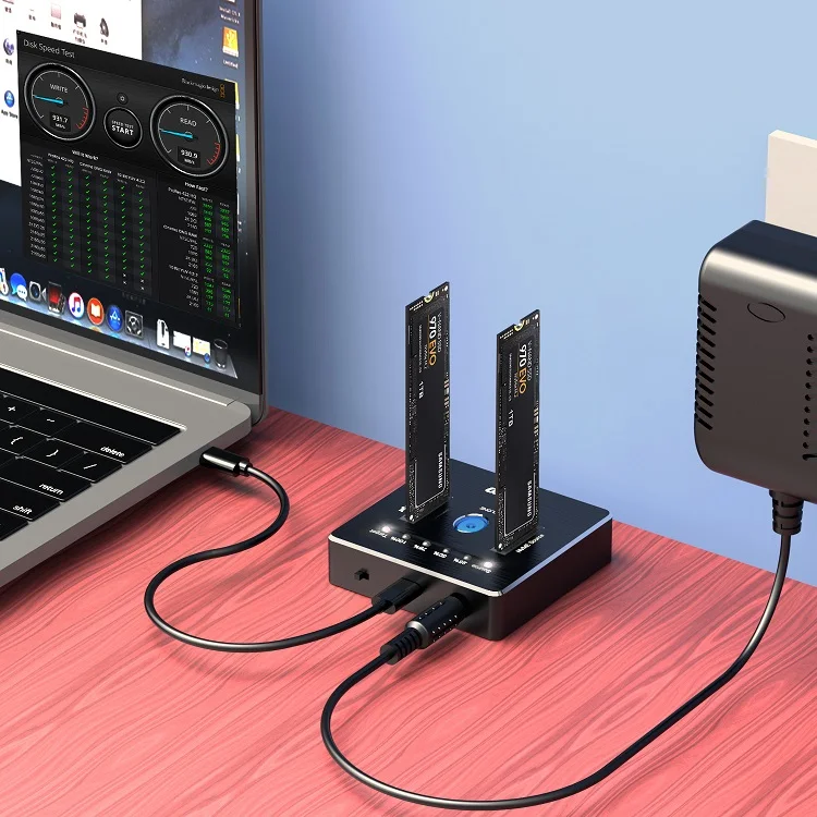 M.2 Nvme Duplicator Clone Docking Station Dual-bay Offline Clone Gen 2 ...