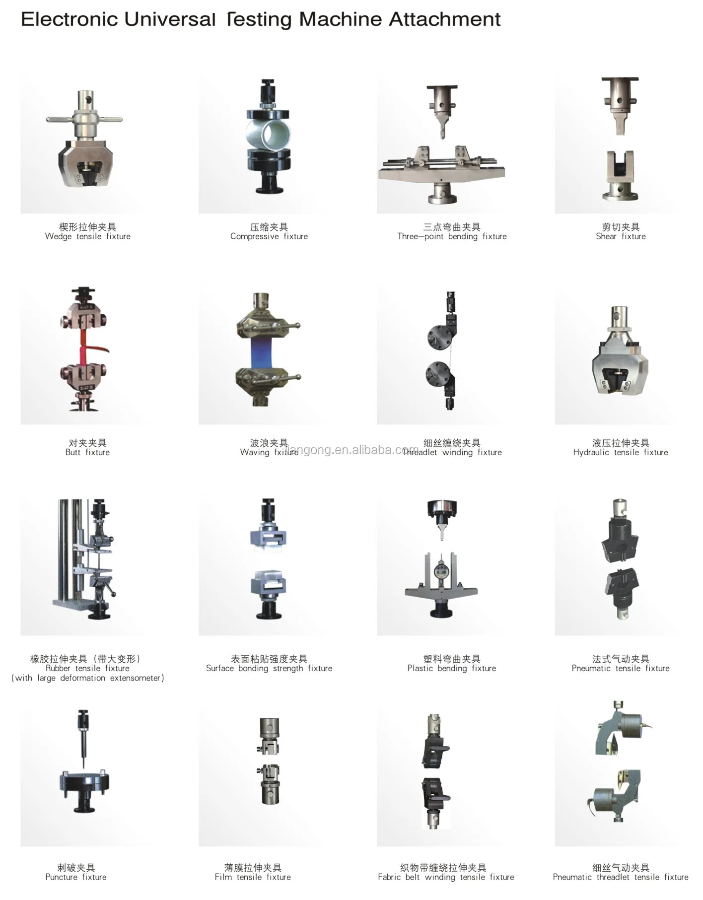 Test Fixture Jig for UTM Materials Testing Equipments