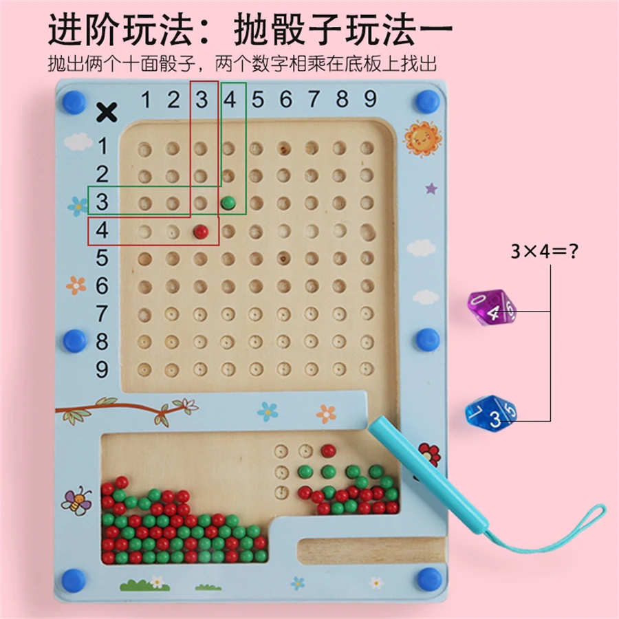 2312 Wooden Cpc Magnetic Ball Multiplier Board Magnetic Beads Counting ...