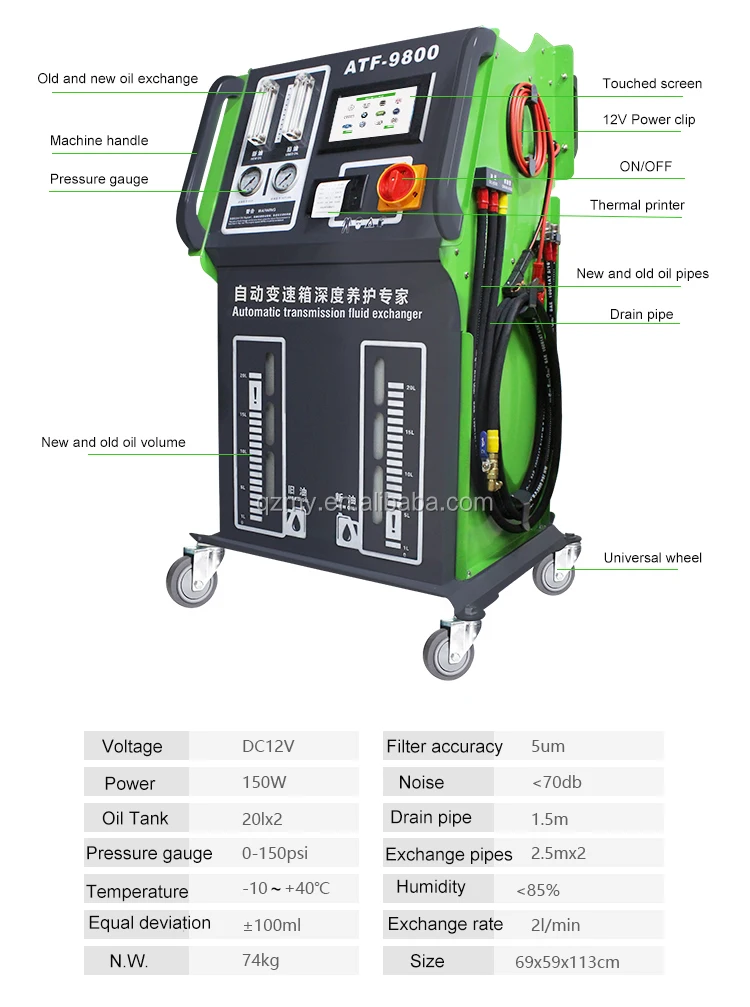 Atf-9800 No Printer Automatic Transmission Fluid Exchanger Car Engine ...