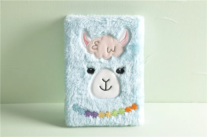 Cute Llama Furry Plush Writing Diary Back To School Notebook Cool ...