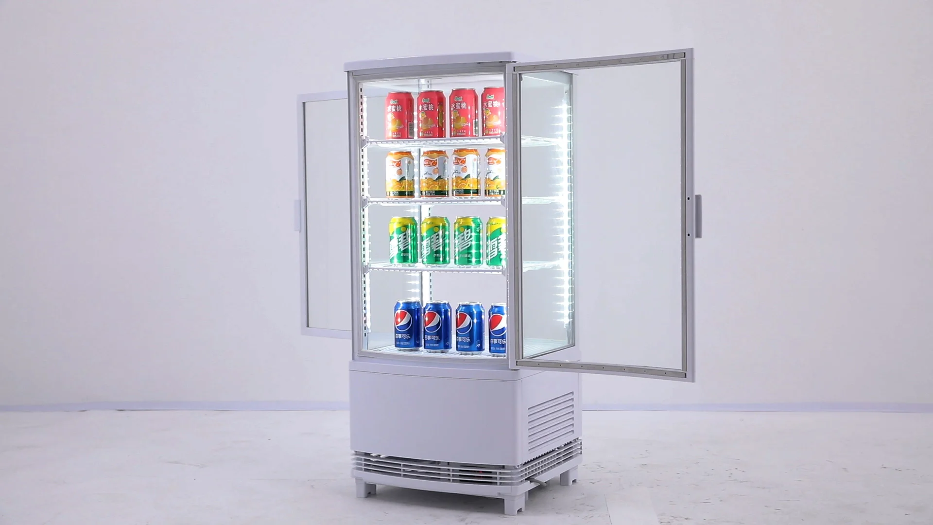 78l Vertical Transparent Glass Door Showcase Refrigerator Fridge ...