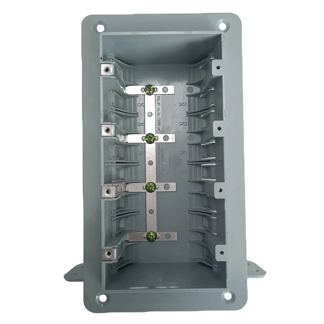 4-gang Non-metallic Device Box Rectangle Plastic Box Indoor Use Gray ...