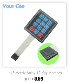 1X5 Matrix Keyboard - 5 Numeric Keys with LED Membrane