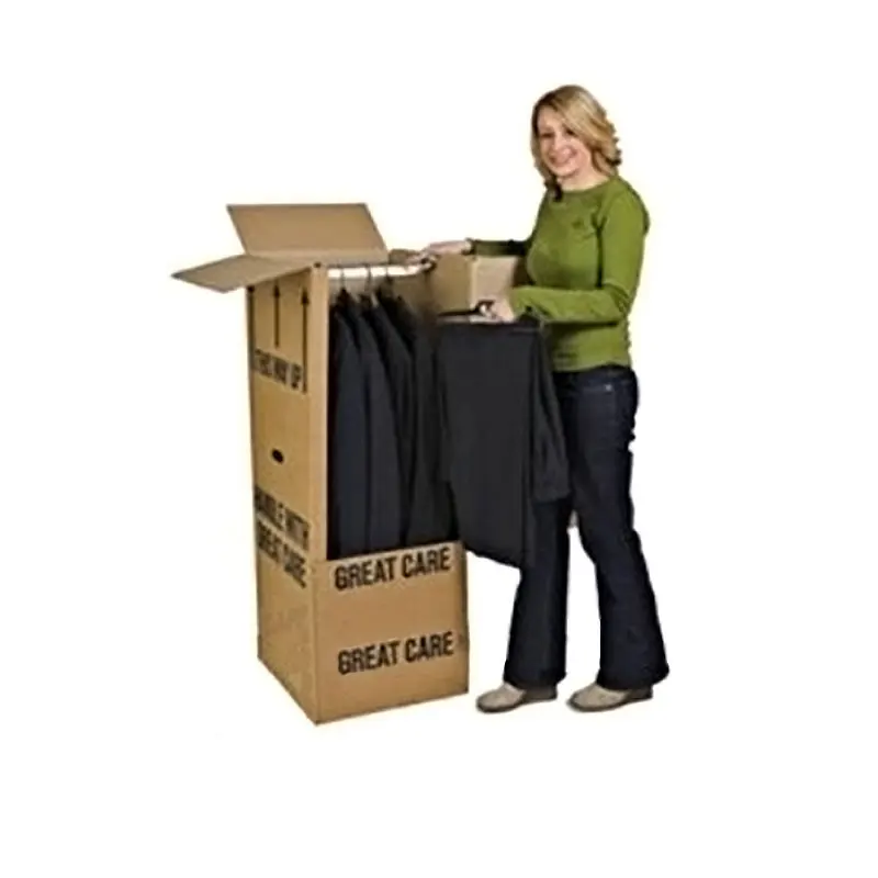 Best Way for hang Clothes Corrugated Wardrobe Moving Boxes Packaging ...