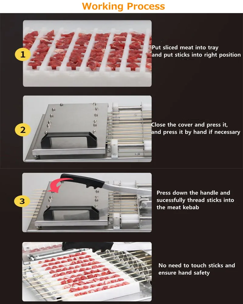 Manual Mutton Beef Chicken Bbq Meat Wear String Threading Making ...