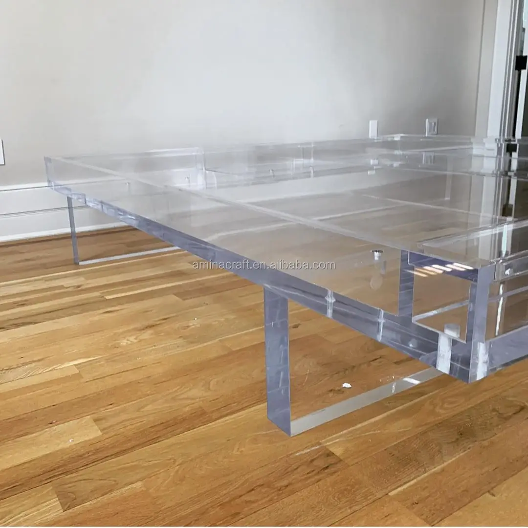 Modern Design Acrylic Clear Bed with Brass Metal Frame & OEM/ODM Available