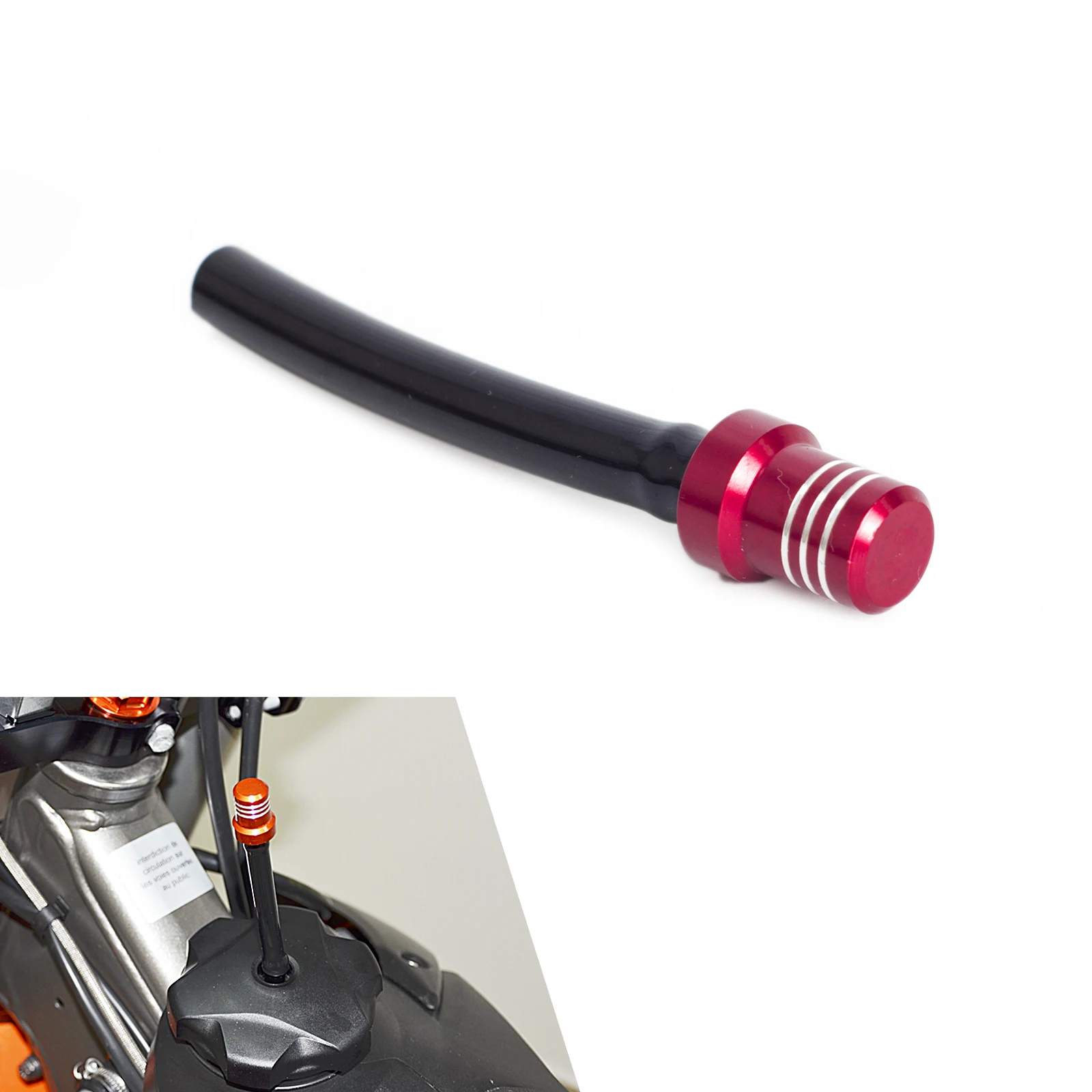 Universal Cnc Billet Anodized Vent Hose Pipe Motorcycle Gas Cap For ...