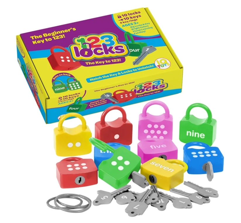 Toys Kids Learning Locks With Keys 123 Dots Numbers Matching and ...