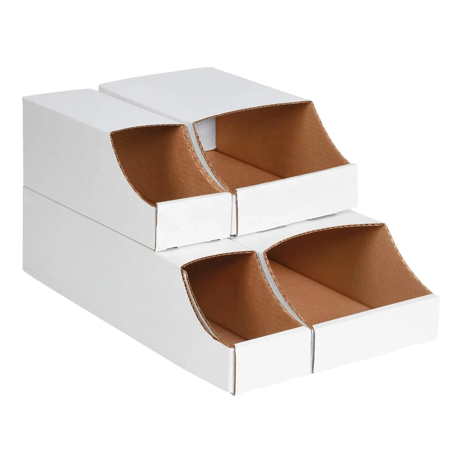 Custom Cardboard Corrugated Storage Bin Stackable Bin Boxes Stackable ...