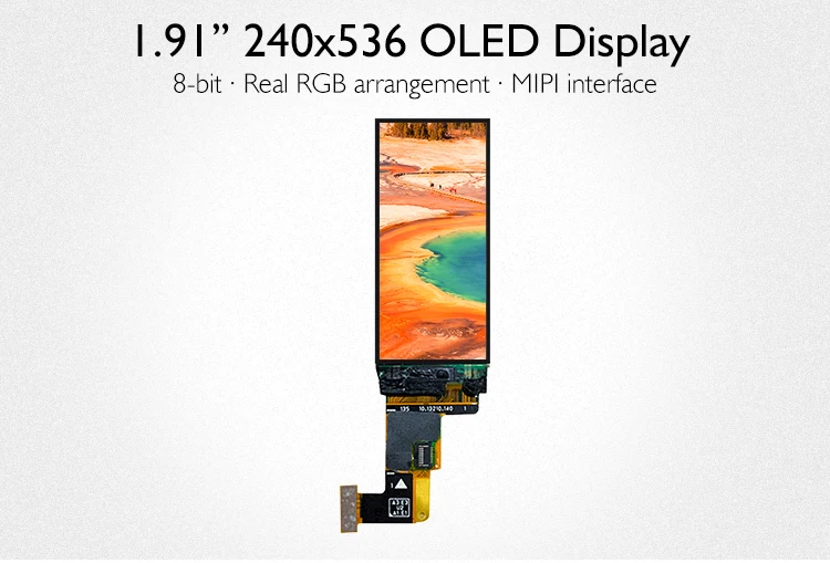 1.9 Inch Oled Display 240x536 Mipi 350nits Brightness 1.9 Inch Amoled ...